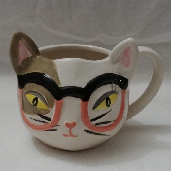 Home Essentials | Kitchen | Home Essentials Cat With Glasses Cup Mug ...
